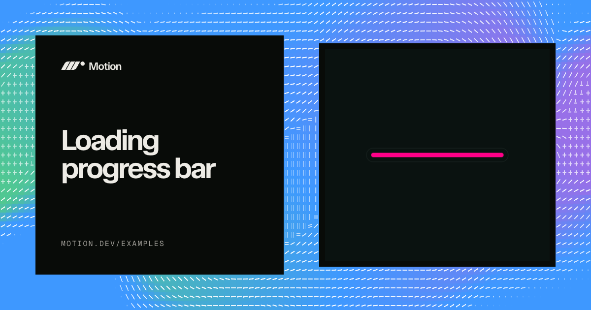 Loading progress bar example & tutorial for React | Motion